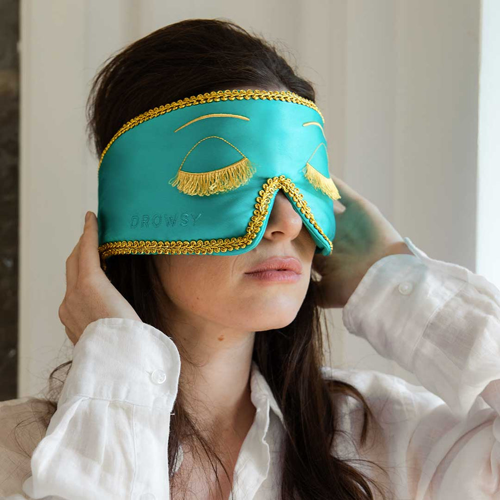Breakfast at Drowsy Silk Eye Mask for Sleeping